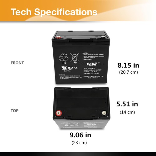 12V 50Ah SLA Replacement Battery Internal Thread Terminal 50Amp ...