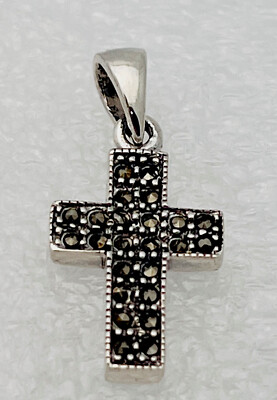 New 925 Sterling Silver Thailand Marcasite Cross Pendant | eBay