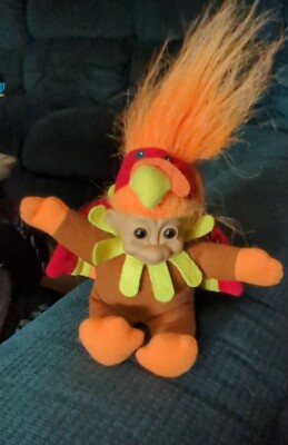 Russ Wishbone Troll Turkey doll 12 inch NWT Thanksgiving Russ Berrie UK ...