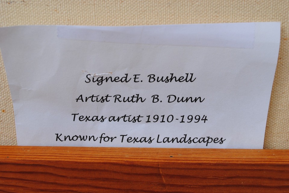 Texas vintage bluebonnet painting signed E. Bushell possibly by Ruth ...