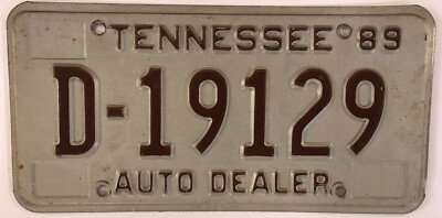 1989 TN CAR DEALER license plate Dealership Chevy Buick Plymouth Dodge ...