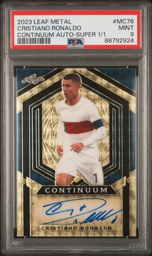 2023 Leaf Continuum Cristiano Ronaldo Superfractor Gold Vinyl Auto 1/1 ...