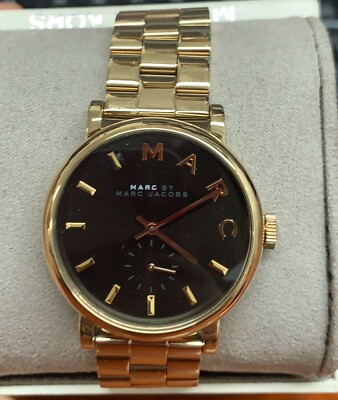 Marc Jacobs MBM3355 Baker Black Dial Gold Tone Stainless Steel Women's ...