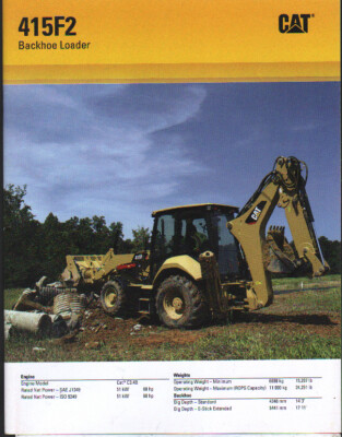 Caterpillar "415F2" Tractor Backhoe Loader Brochure Leaflet | eBay UK