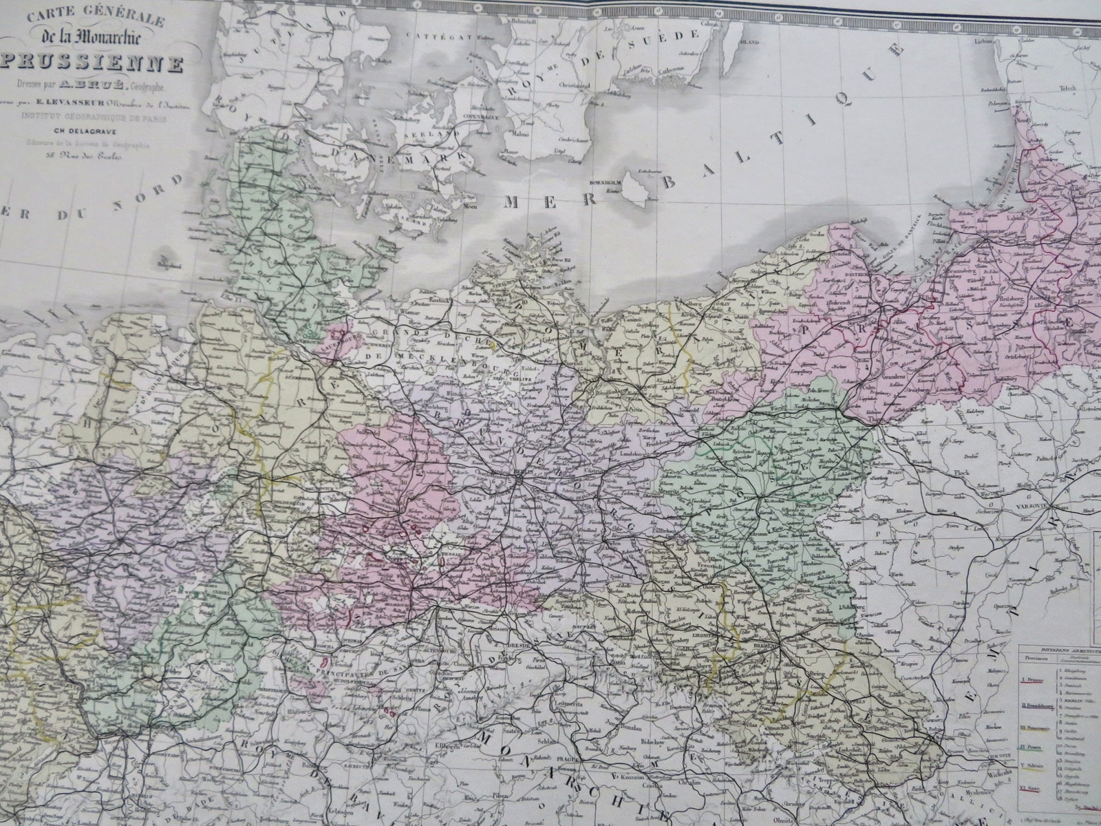 Kingdom of Prussia Poland Europe Germany 1875 Levasseur Brue large ...