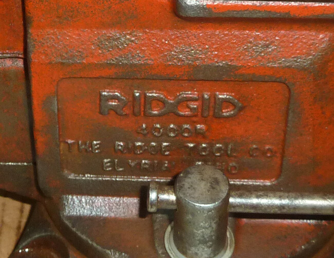 Vintage RIDGID Bench Vise,#4-1/2,USA,4000R,Swivel Base,Anvil Top,Old ...