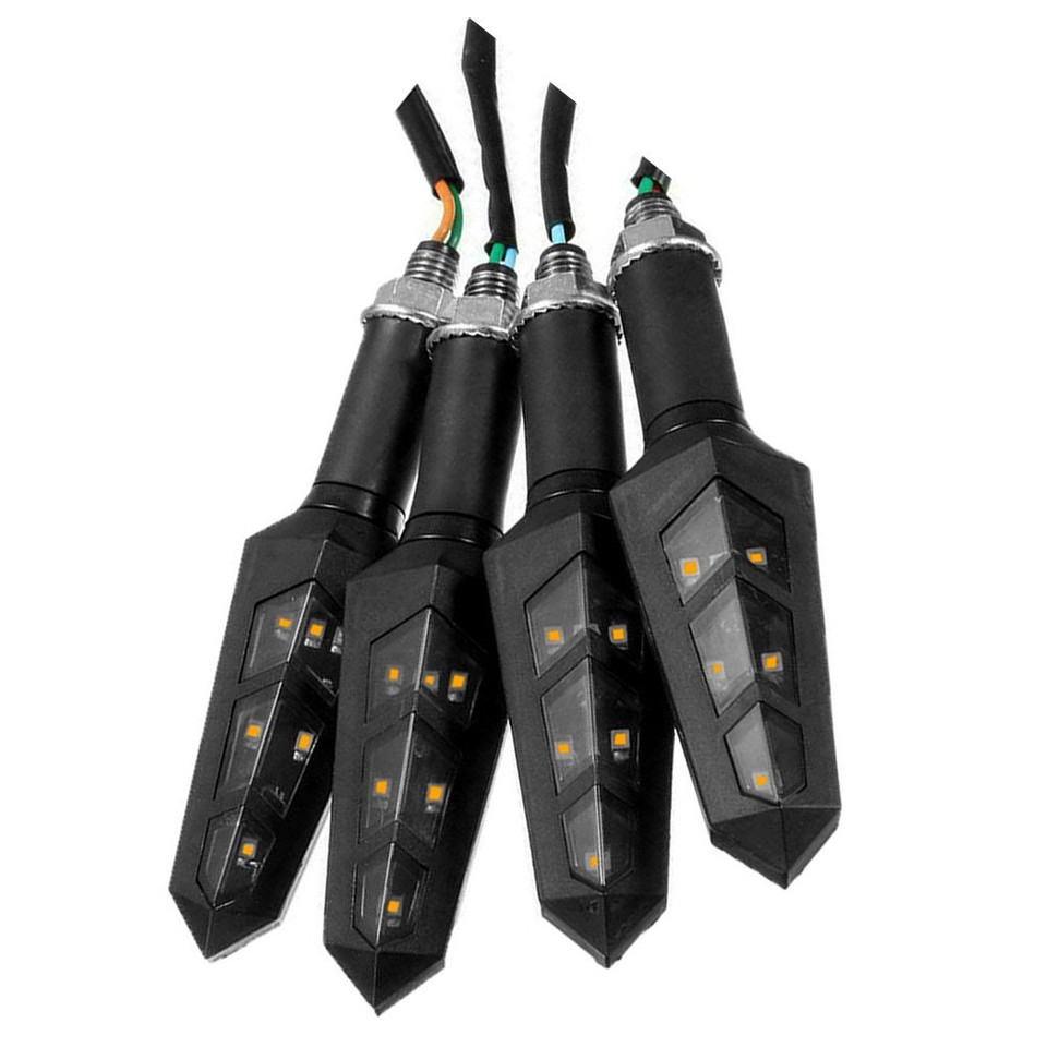 4pcs LED Motorcycle Indicators Motorbike Turn Signal Light 12V Amber ...