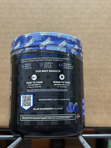 REDCON1 TOTAL WAR Pre Workout 30 Serv Energy Focus Free Ship Free ...