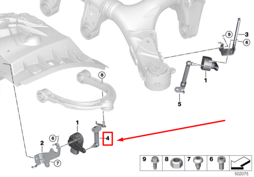 BMW X6G06 Front Left Suspen. Sensor Control Rod 37146879041 6879041 NEW ...