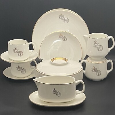 Owens-Illinois Crestware RX Pharmacy Caduceus Dinnerware for 2 c1950s ...