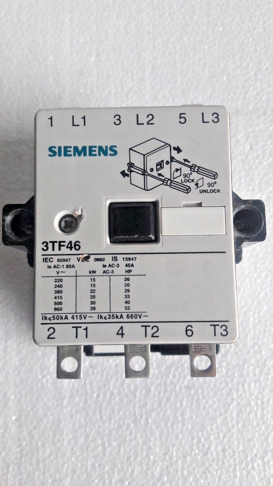 Siemens Contactor 3TF46 110-132v Coil 80a 600v for sale online | eBay