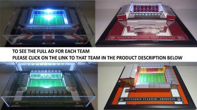 SCOTTISH FOOTBALL STADIUMS REPLICA MODEL WITH WORKING LIGHTS & PERSPEX ...