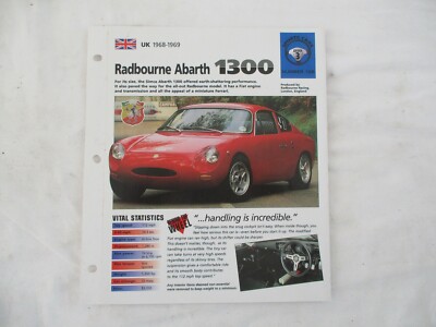 1968/1969 RADBOURNE ABARTH 1300 SPEC SHEET / BROCHURE | eBay