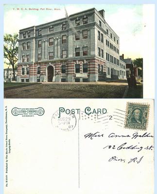 YMCA Building Fall River Massachusetts 1907 Architecture Postcard ...