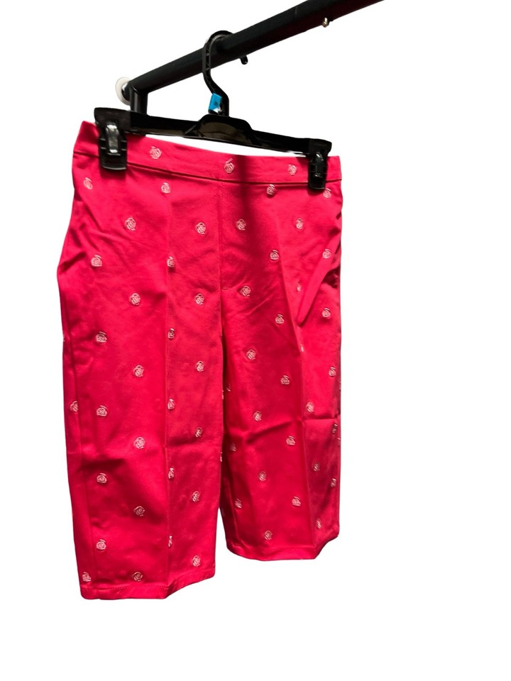 Isaac Mizrahi Live! Women's Shorts Sz 2 Reg Embroidered CottonSpan Pink ...
