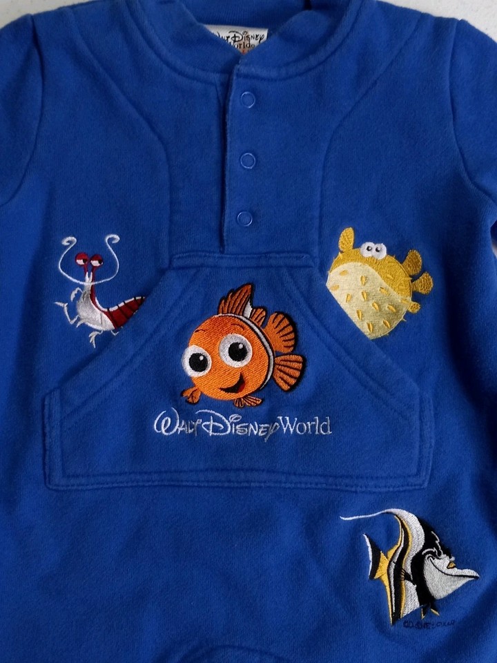 Vintage Disney Finding Nemo Romper Blue 12 Months 1 Piece Sweatsuit ...