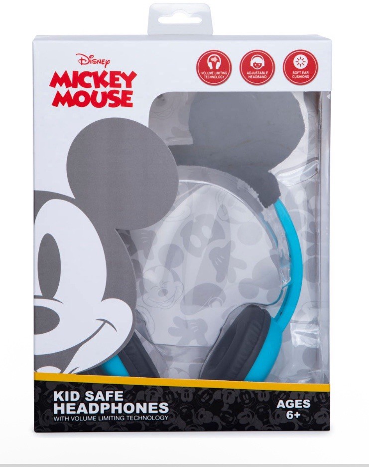 New 2pc Disney Mickey Mouse Headphones With Ears & Large Capacity ...