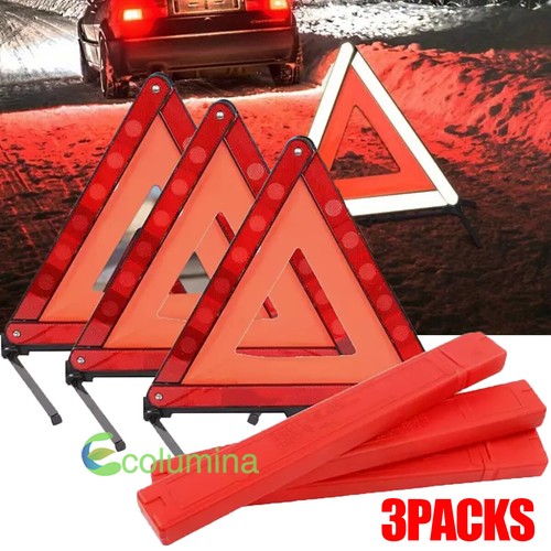 3Packs Reflective Warning Triangles Emergency Kit For Car Truck Safety ...