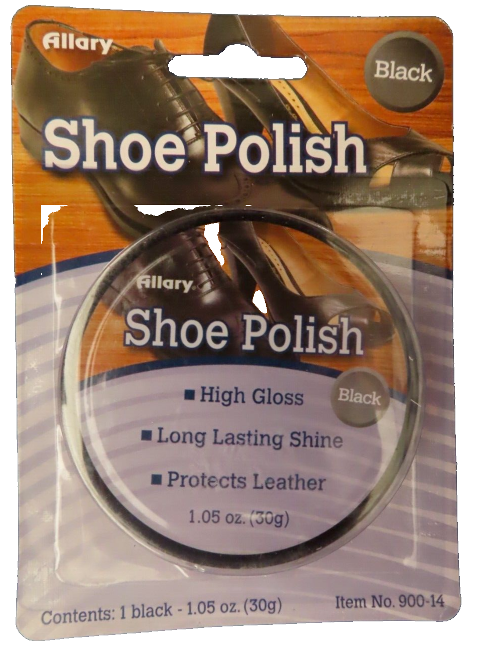 Allary Black Shoe Polish 1.05 OZ. High Gloss long lasting shine #900-14 ...