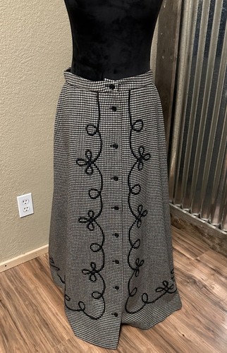 Vtg Agile By Florence Walsh Women’s 12 Embroidered Maxi Skirt Full ...