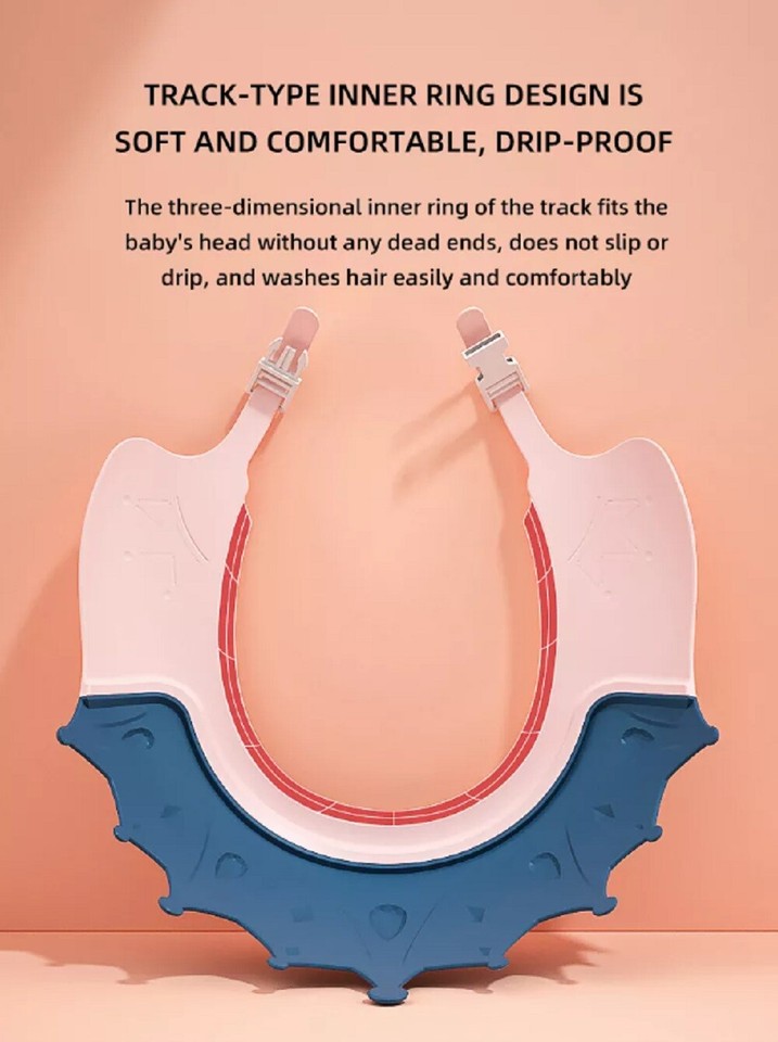 Kids Adjustable Shower Cap – Bath Shampoo Visor Hat, Hair Shield Water ...