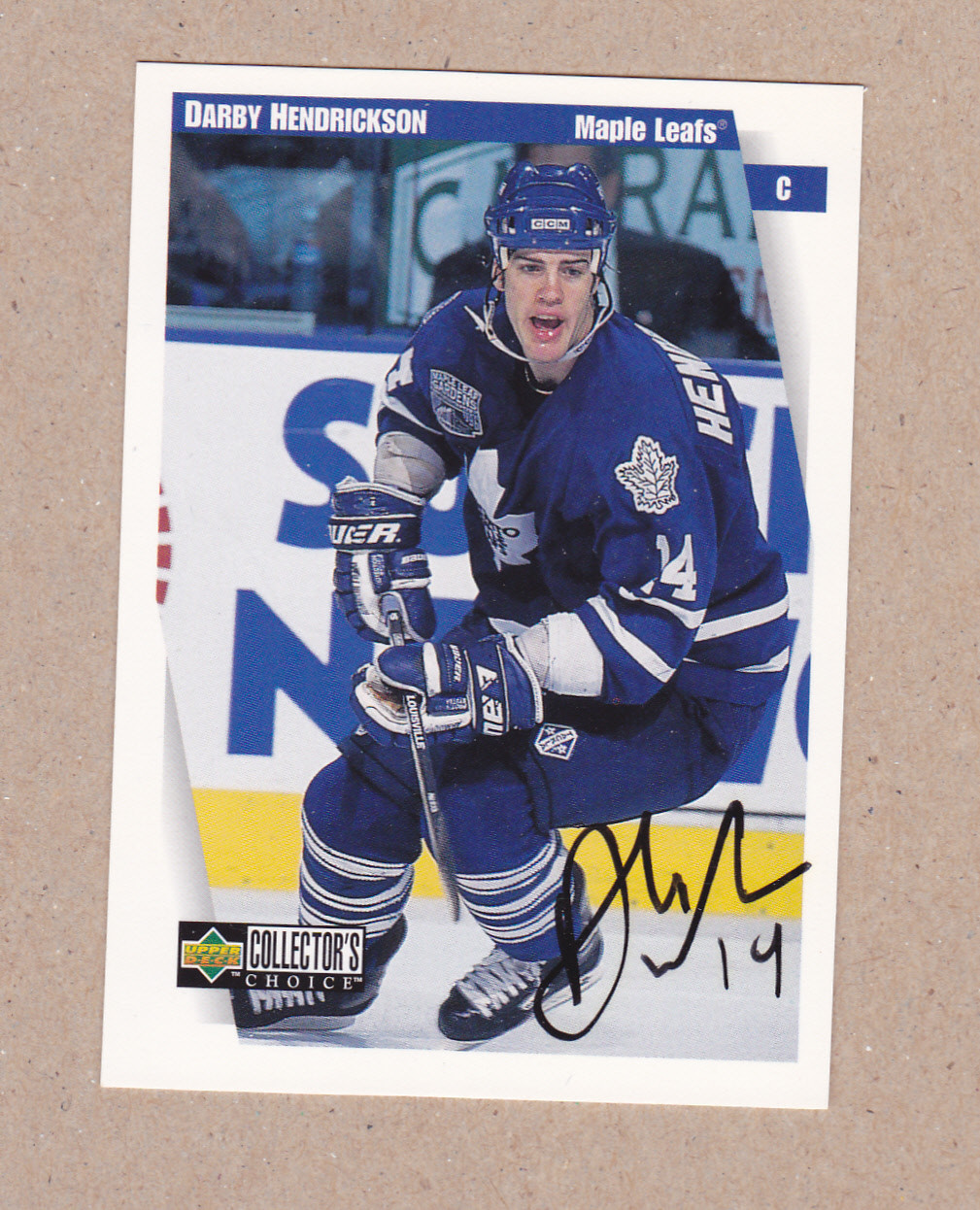 Darby Hendrickson signed 1997-98 Collectors Choice card #250-Toronto ...