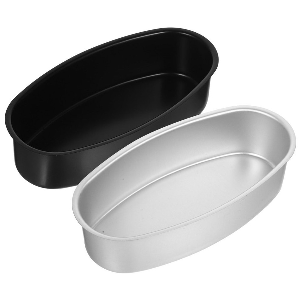 2pcs Aluminium Alloy Cake Pan Oval Shape Baking Pans Small Baking Pans ...