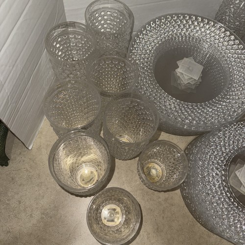 Vtg Acrylic Plastic Dinner Plates And Cups , Hobnail Design , Lot Of 42 ...