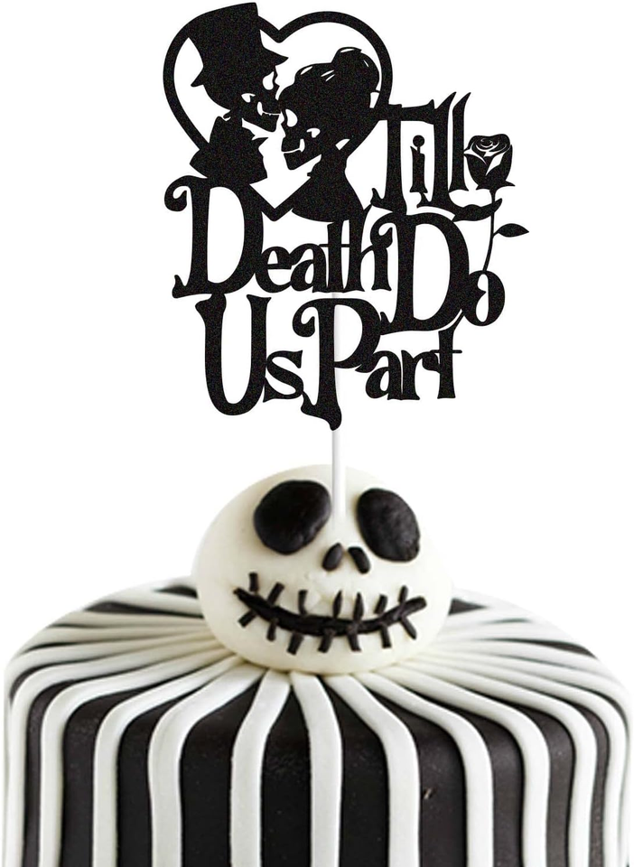 Till Death Do Us Part Cake Topper Skull Silhouette Cake Topper Party ...