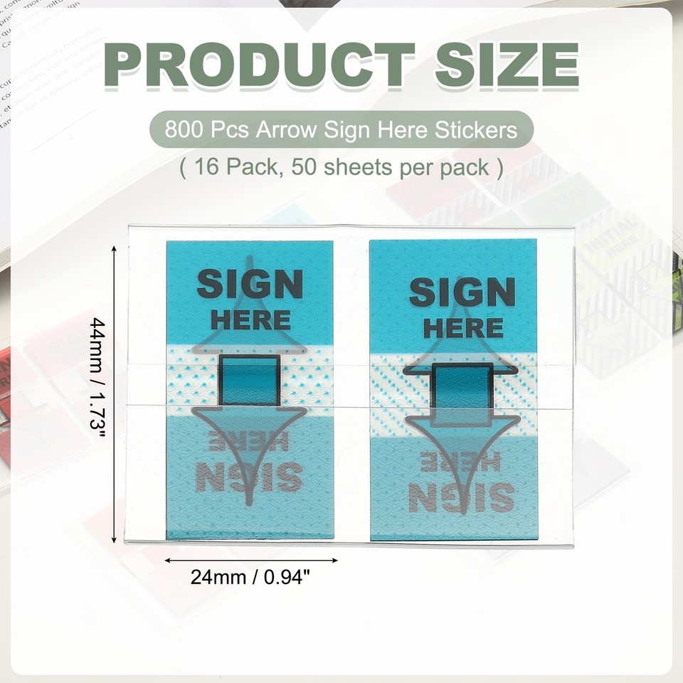 800PCS Sign Here Tabs, Sign Here Post Flags Stickers Adhesive Labels ...