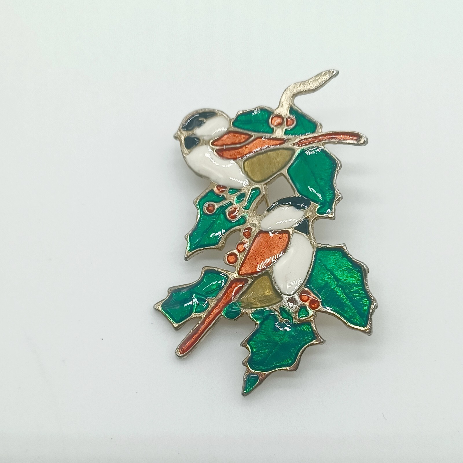 4x Christmas Brooch Pins Reindeer Tree Birds Stocking Enameled | eBay