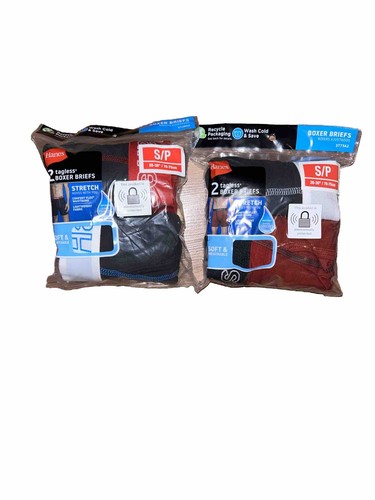 4 Pair Men’s Small Hanes Stretch Tagless Boxer Briefs Assorted Colors ...