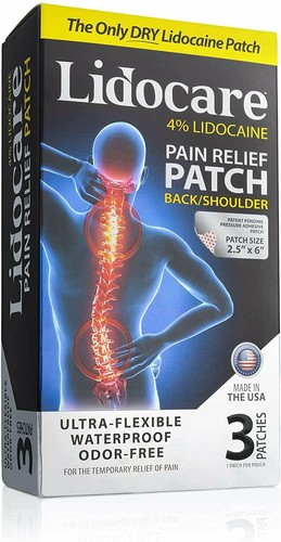 Blue Emu Lidocare Relief Patch Back & Shoulder Ultra Flexible Odor-Free ...