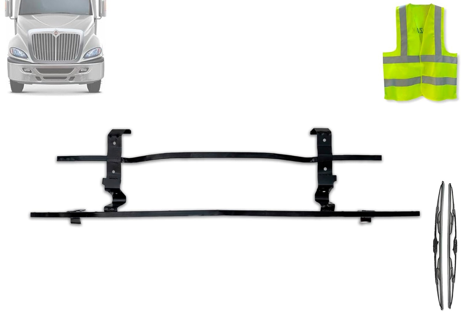 International Prostar Trucks Fold Down Bumper Bracket | Front | Black ...
