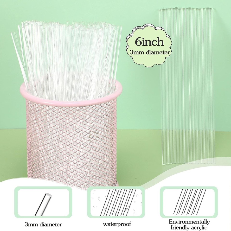 200 Pieces Acrylic Lollipop Sticks, Clear Cake Pops Sticks Topper ...