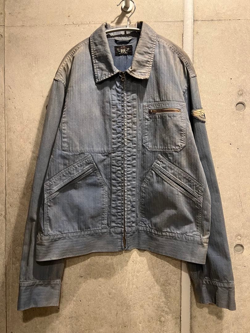 RRL Men’s Herringbone Twill Work Jacket M Rusted Used… - Gem