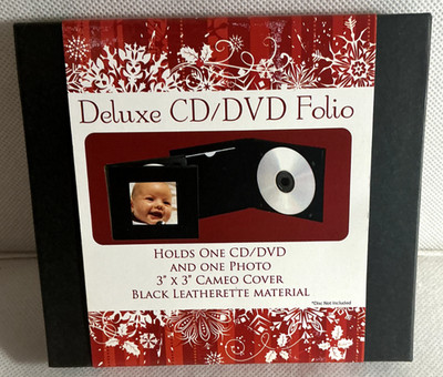 Deluxe CD/DVD Folio 3 x 3 cameo cover black leatherette material | eBay