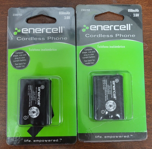 2 pack Enercell Cordless Phone Battery 650mAh 3.6V 2300153 Radio shack ...