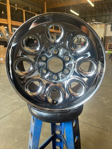 OEM 17” GM GMC CHEVY Chrome Clad Factory Steel Wheel Rim 17x7.5 6x5.5 ...