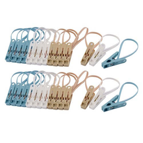 Plastic Clothes Socks Pants Airing Hang Rope Clips Clamps Clothespins ...