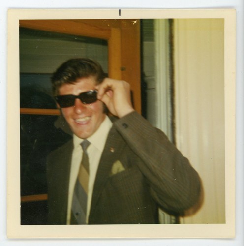 Douchebag looking 70's guy in sunglasses. . Vintage color snapshot ...