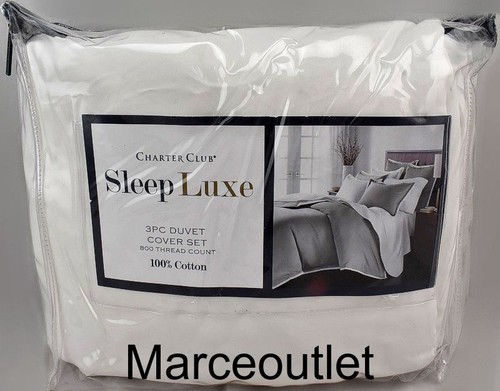 Charter Club Sleep Luxe 800 Thread Count Solid QUEEN Duvet & Shams Set ...