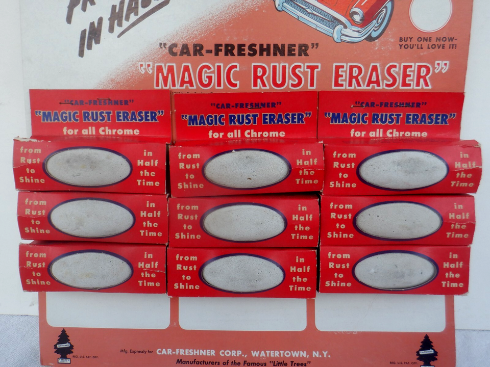 VINTAGE GAS STATION RARE EASEL DISPLAY MAGIC RUST ERASER 1950's | eBay