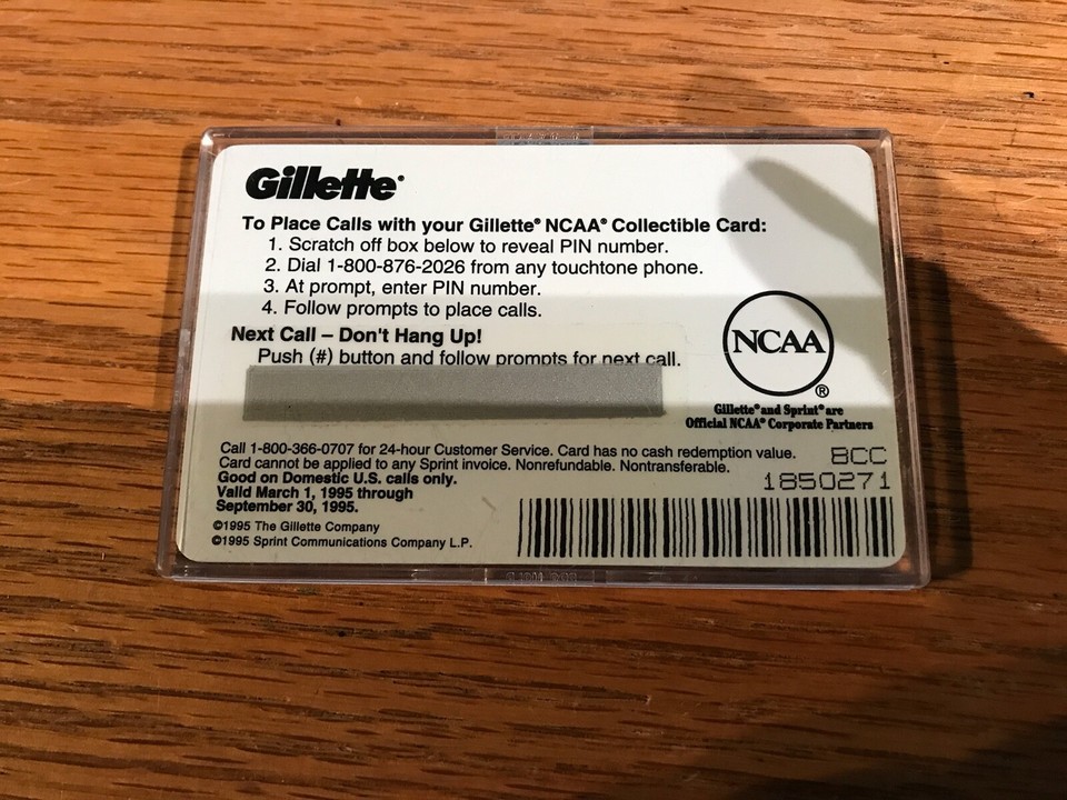 1995 GILLETTE UNUSED SPRINT NCAA COLLECTIBLE CARD WOMEN'S FINAL Expired ...