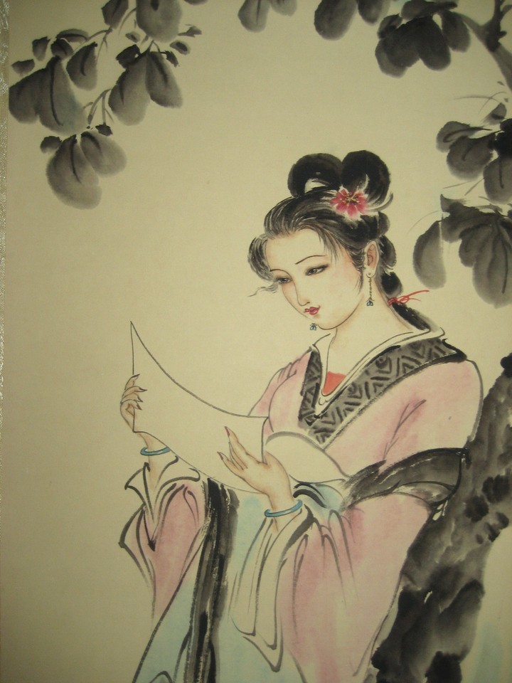 Old Chinese Antique painting about Beauty On Rice paper By Bai Bohua白伯骅 ...