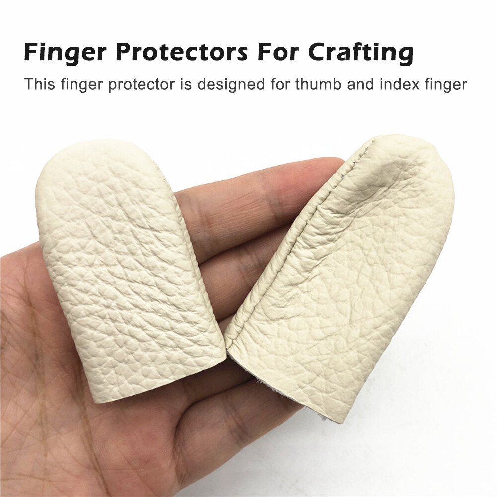Pairs Soft For Sewing Needle Felting Comfortable Safe Leather Finger ...