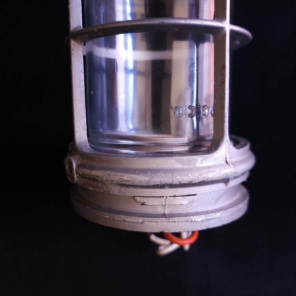 Industrial Appleton Light Fixture with Glass Cage Hanging Ceiling Metal ...