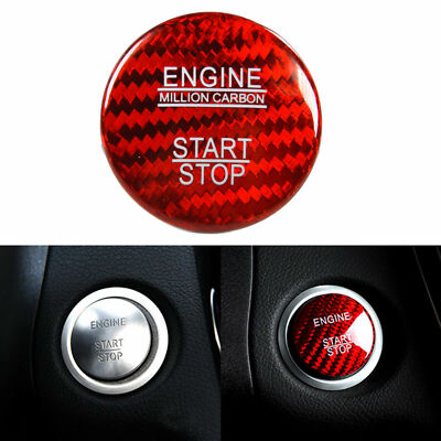 Red Carbon Fiber Engine Start Stop Button Trim for Mercedes Benz CLA ...