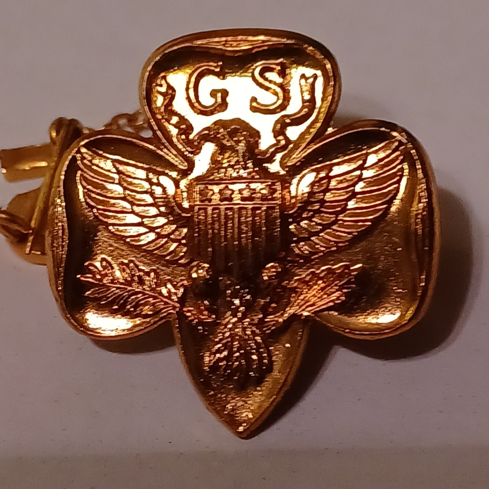 Vintage GSA Girl Scouts of America Eagle Brass Shield Membership Pin | eBay