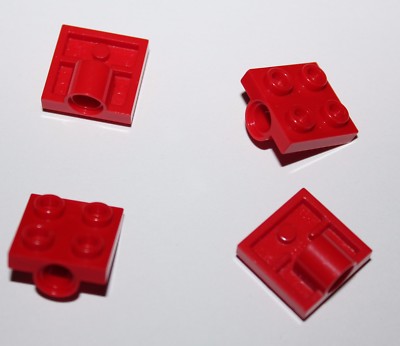 Lego Red Plate 2x2 with Pin Hole ref 2444/set 8854 8457 7665 7964 4490 ...